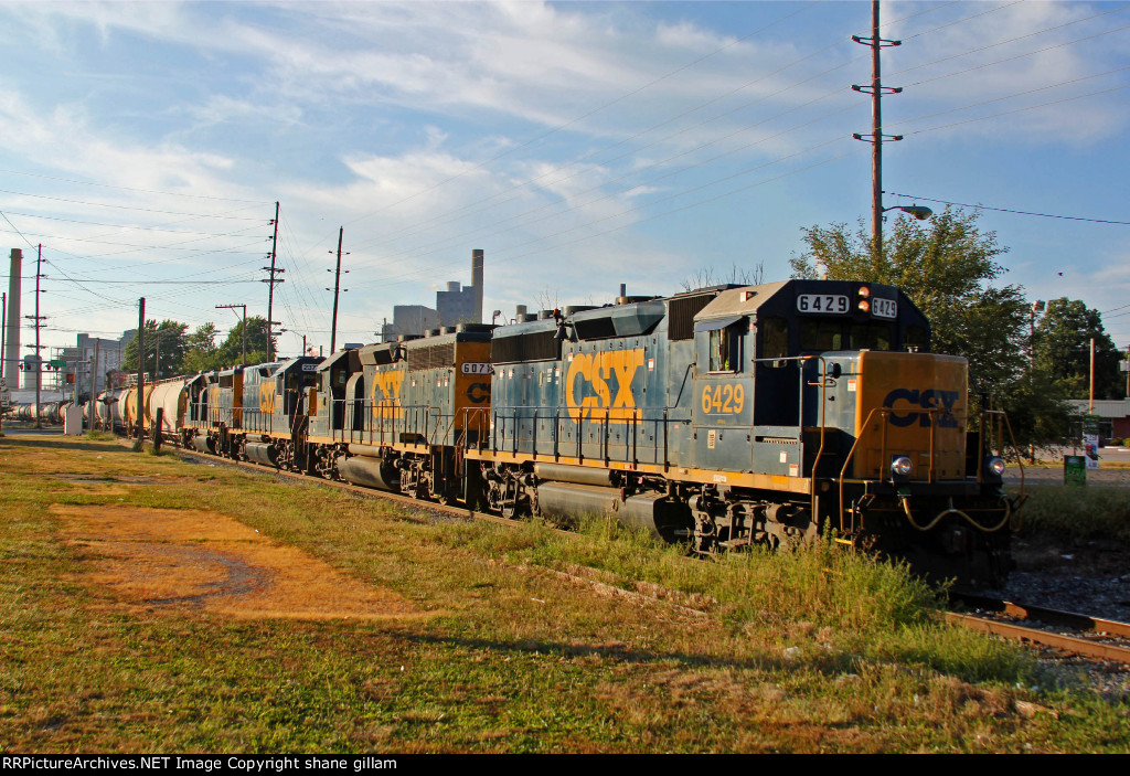 Csx Geeps have arrived on a EB local train.